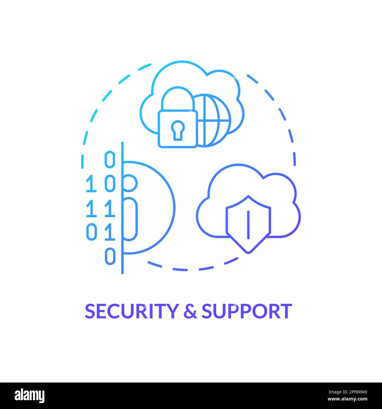 Security and support blue gradient concept icon Stock Vector Image ...