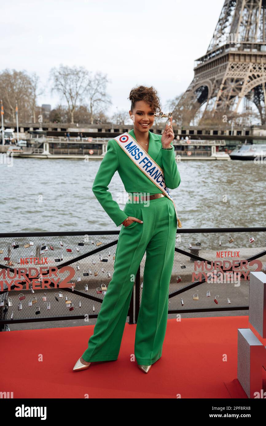 Miss France 2023 Indira Ampiot poses for photographers at the premiere ...