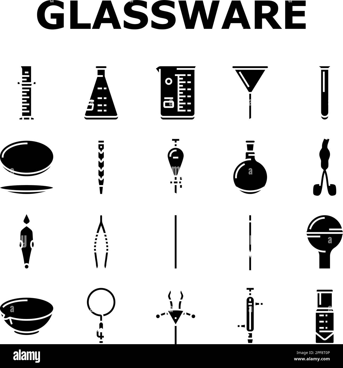 chemical glassware laboratory icons set vector Stock Vector Image & Art ...