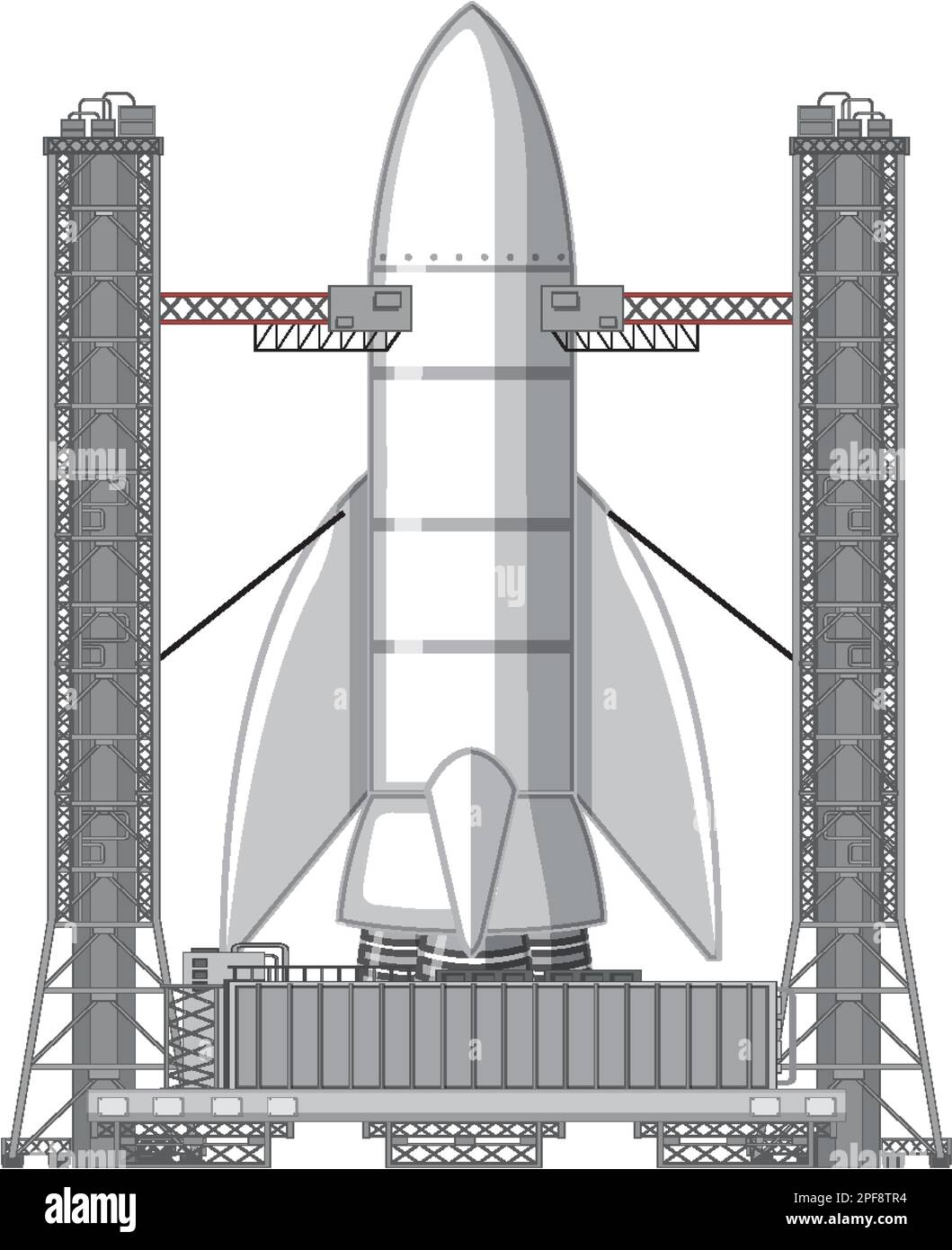 Cosmodrome and Rocket Launch Vector illustration Stock Vector Image ...