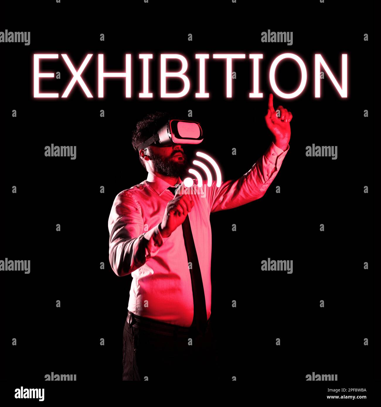 Text sign showing Exhibition. Concept meaning and act of exposing ...