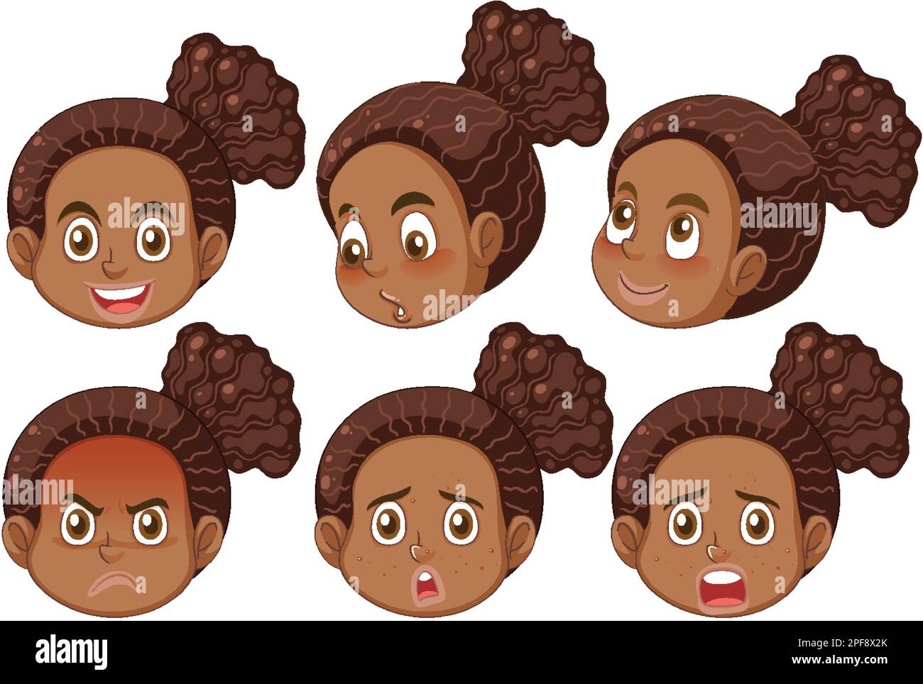Puberty Girl Cartoon Characters Set illustration Stock Vector Image ...