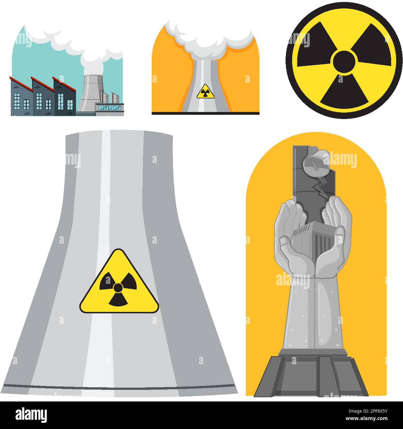 Nuclear symbols on white background illustration Stock Vector Image ...