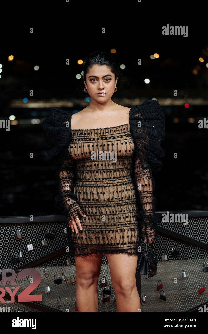 Kuhoo Verma poses for photographers at the premiere of the Netflix ...