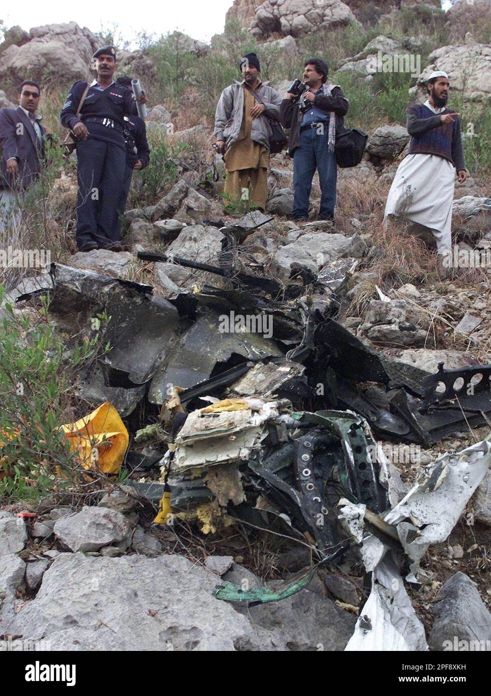 Wreckage of Pakistan Air Force Fokker-27 turboprop which was crashed in ...