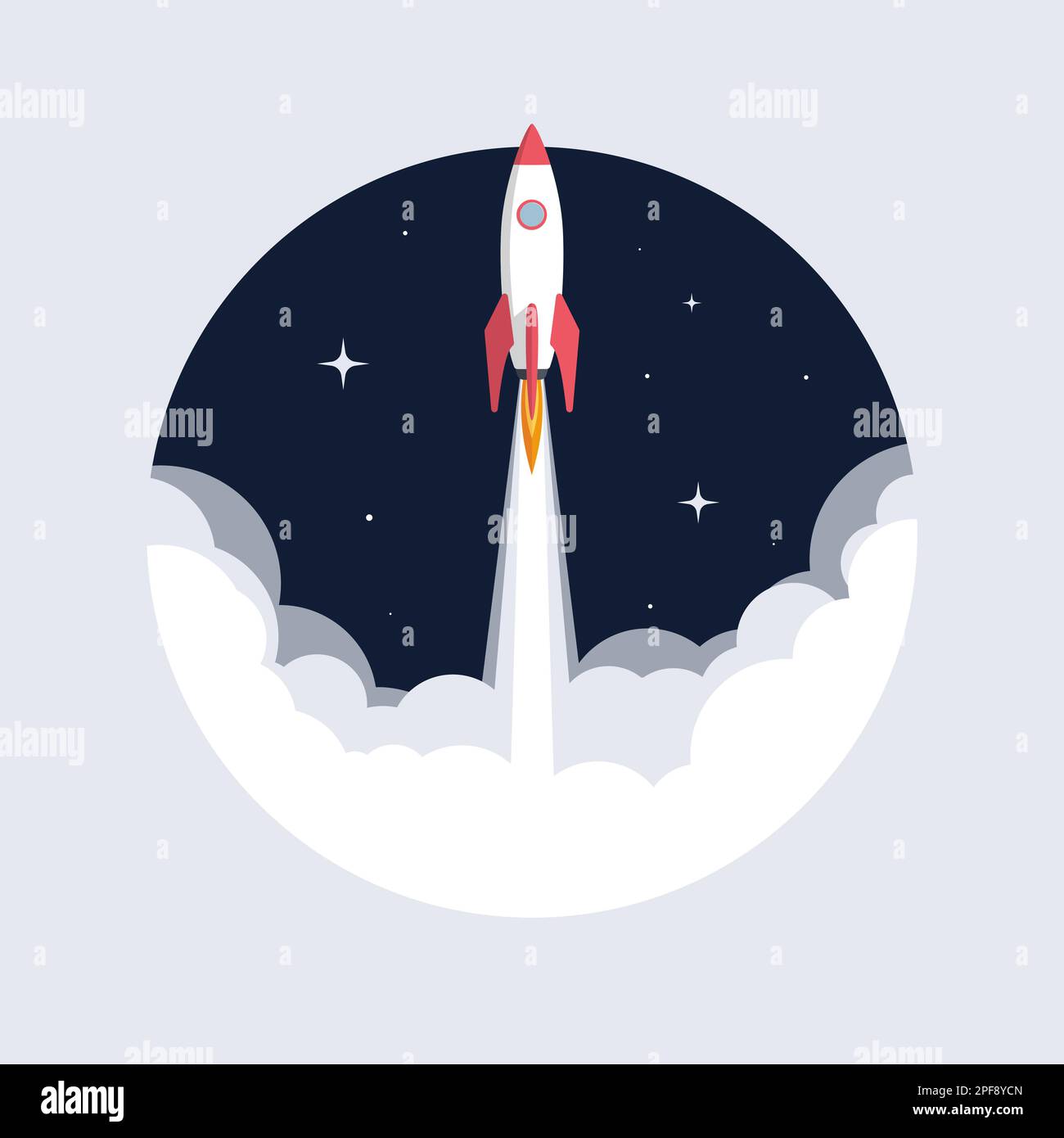 Rocket Launch Design Business Startup Concept Vector Illustration Stock Vector Image And Art Alamy