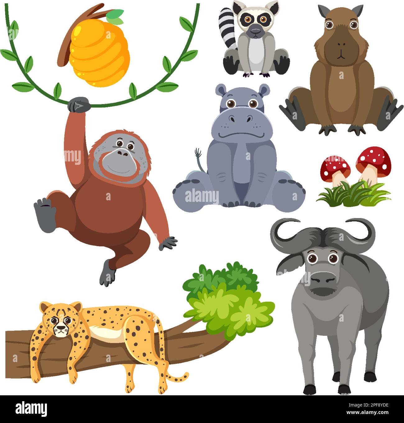 Wild Animals Cartoon Collection illustration Stock Vector Image & Art ...