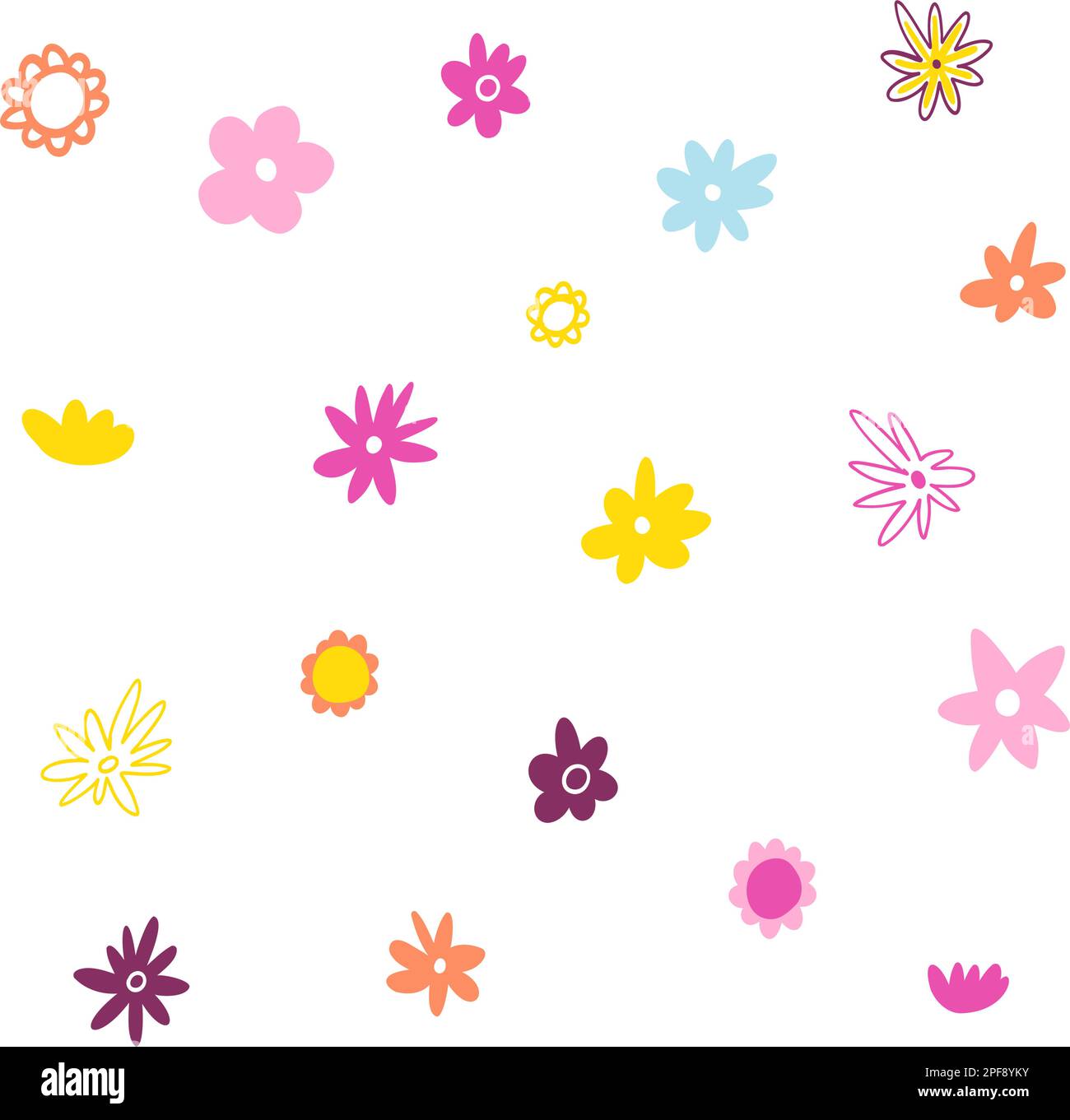Hand drawn abstract plants. Vector illustration of minimalist colorful ...