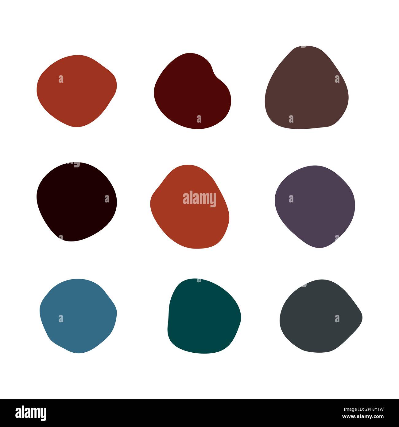 Round blob, circles, empty label. Abstract irregular shapes, set of ...