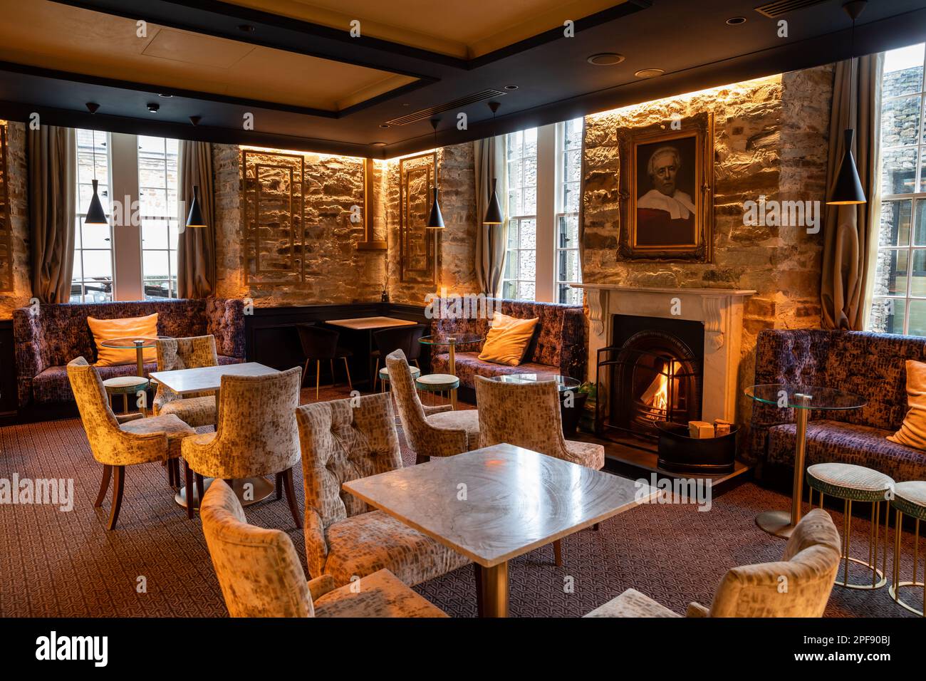 The Champagne Bar at The Bodmin Jail Hotel in Bodmin, Cornwall Stock ...