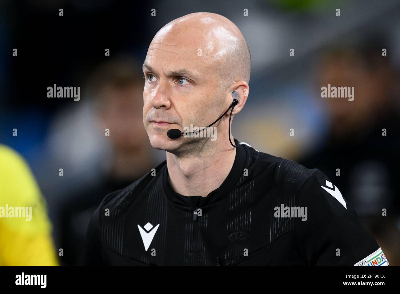 Naples, Italy. 15th Mar, 2023. Referee Anthony Taylor looks on during ...