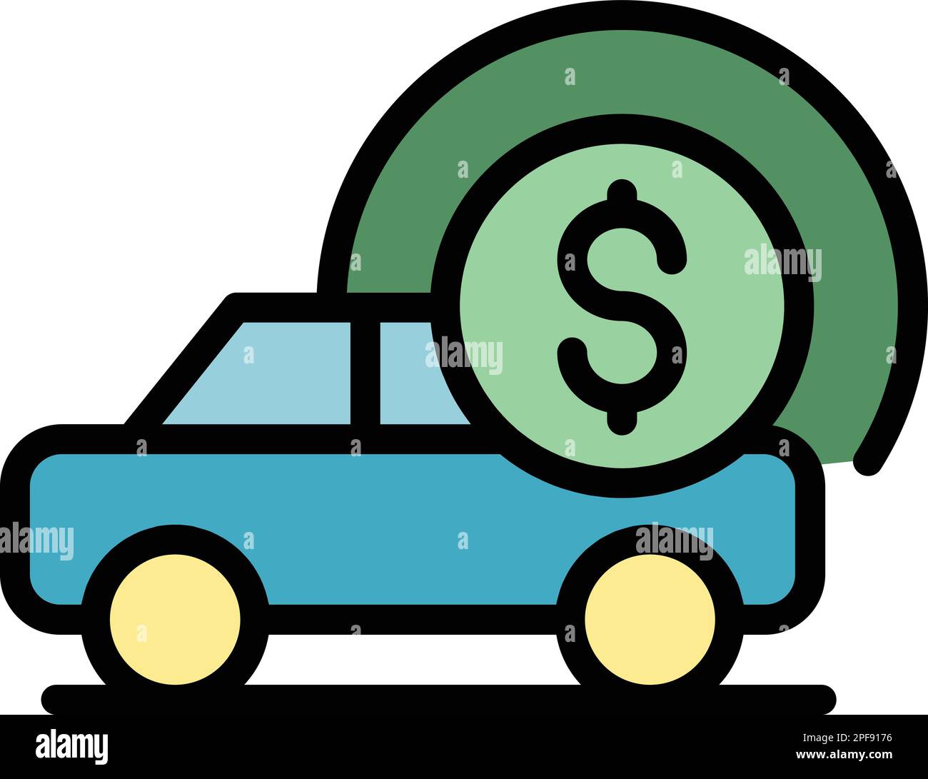Car market icon. Outline Car market vector icon for web design isolated ...
