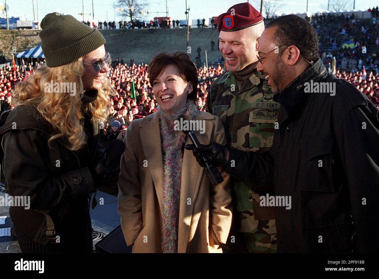 Singer Faith Hill, left, talks to her childhood friends, Gaye Knight ...