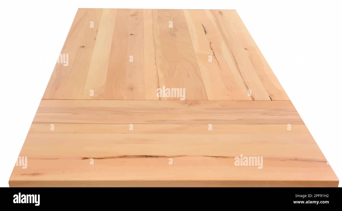Wooden table top surface isolated over white background. Solid wood ...