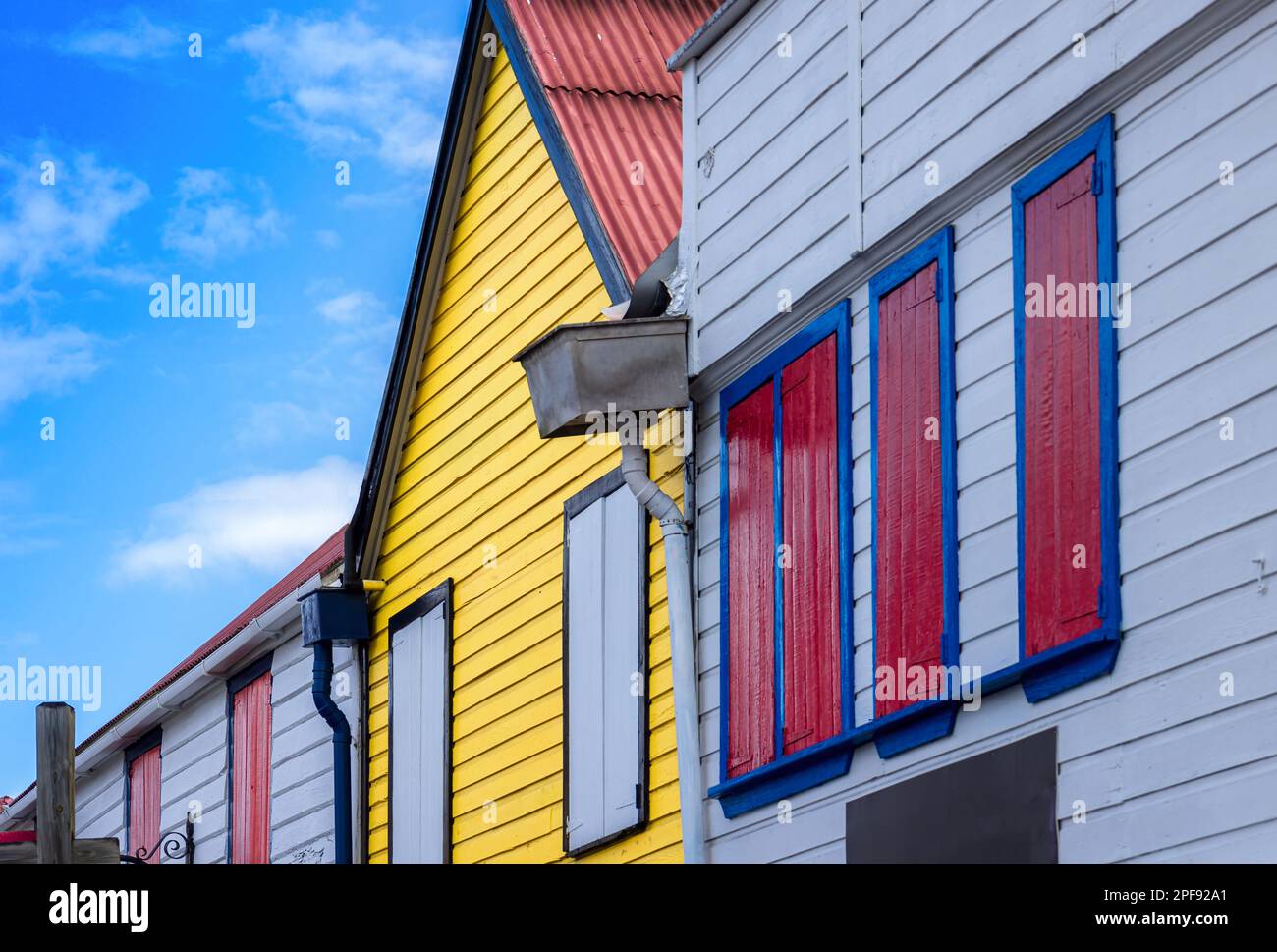 Old town historic streets of Redcliffe Quey in Saint Johns on Antigua ...