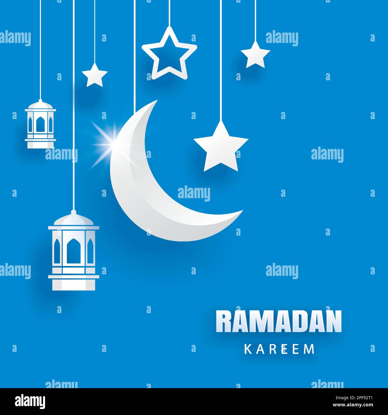 Ramadan kareem greeting card background. Eid mubarak paper art banner ...