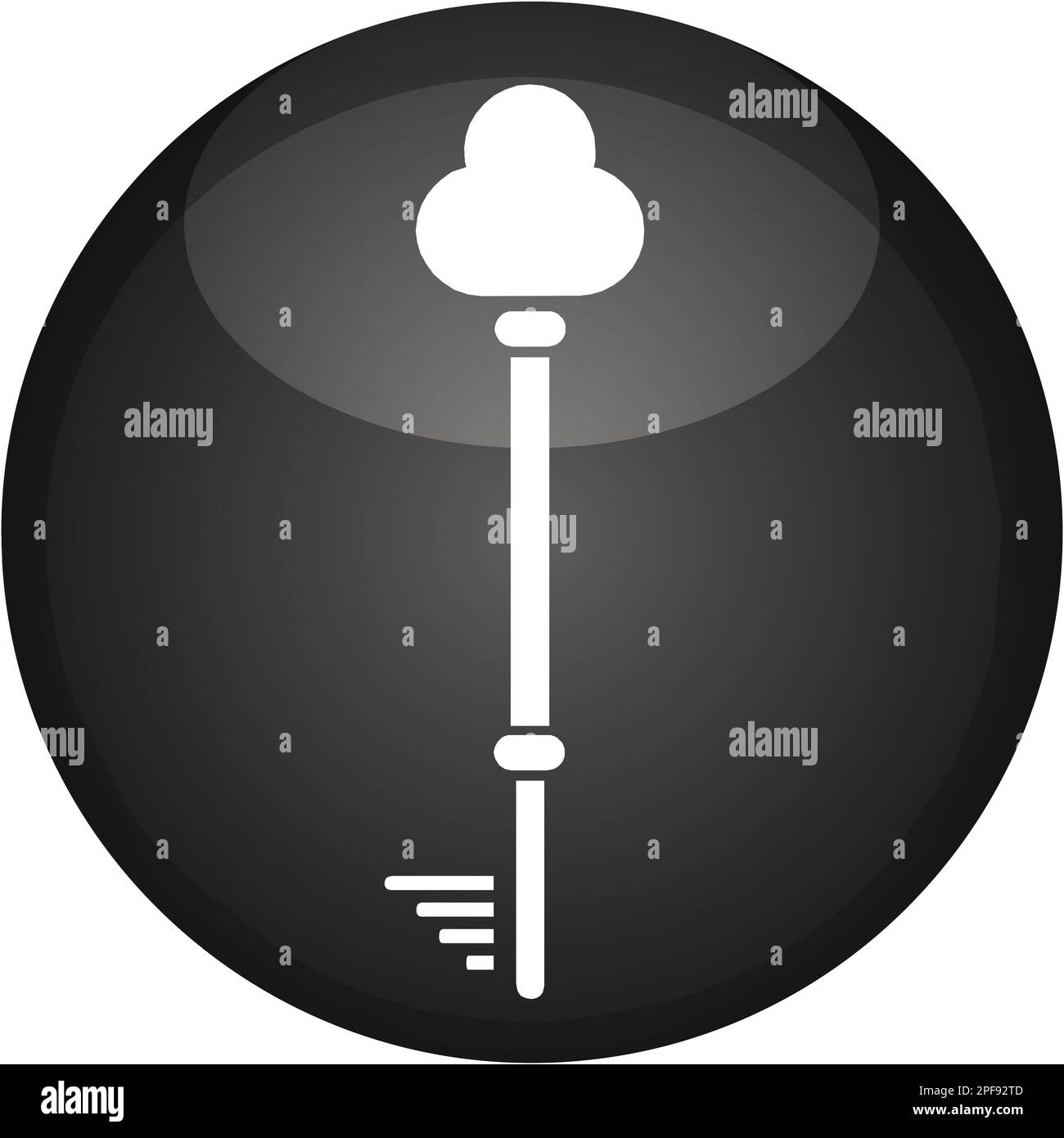 Key icon isolated over black background, access button, key clipart ...