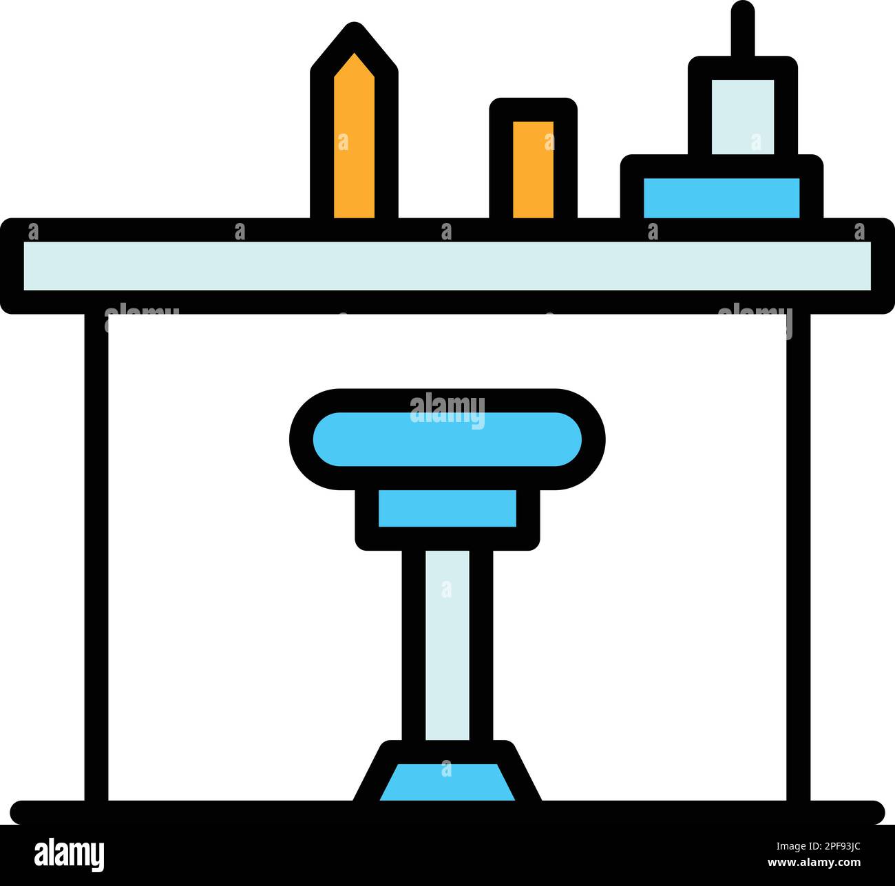 Bartender counter icon. Outline Bartender counter vector icon for web ...