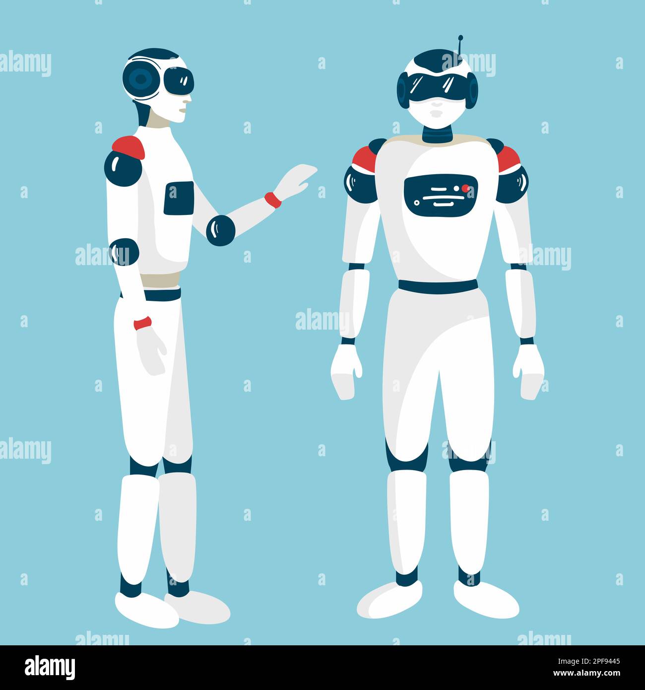 Alien robots, future technology cartoon characters. Robotic life forms ...