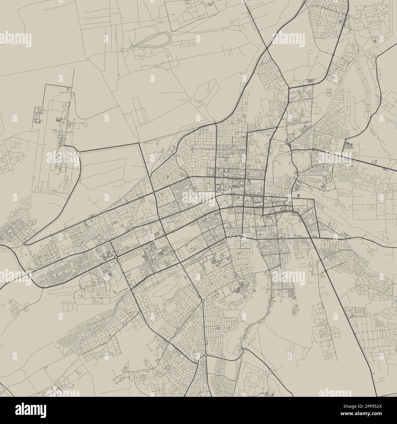 Al Ain vector map. Detailed map of Al Ain city administrative area ...