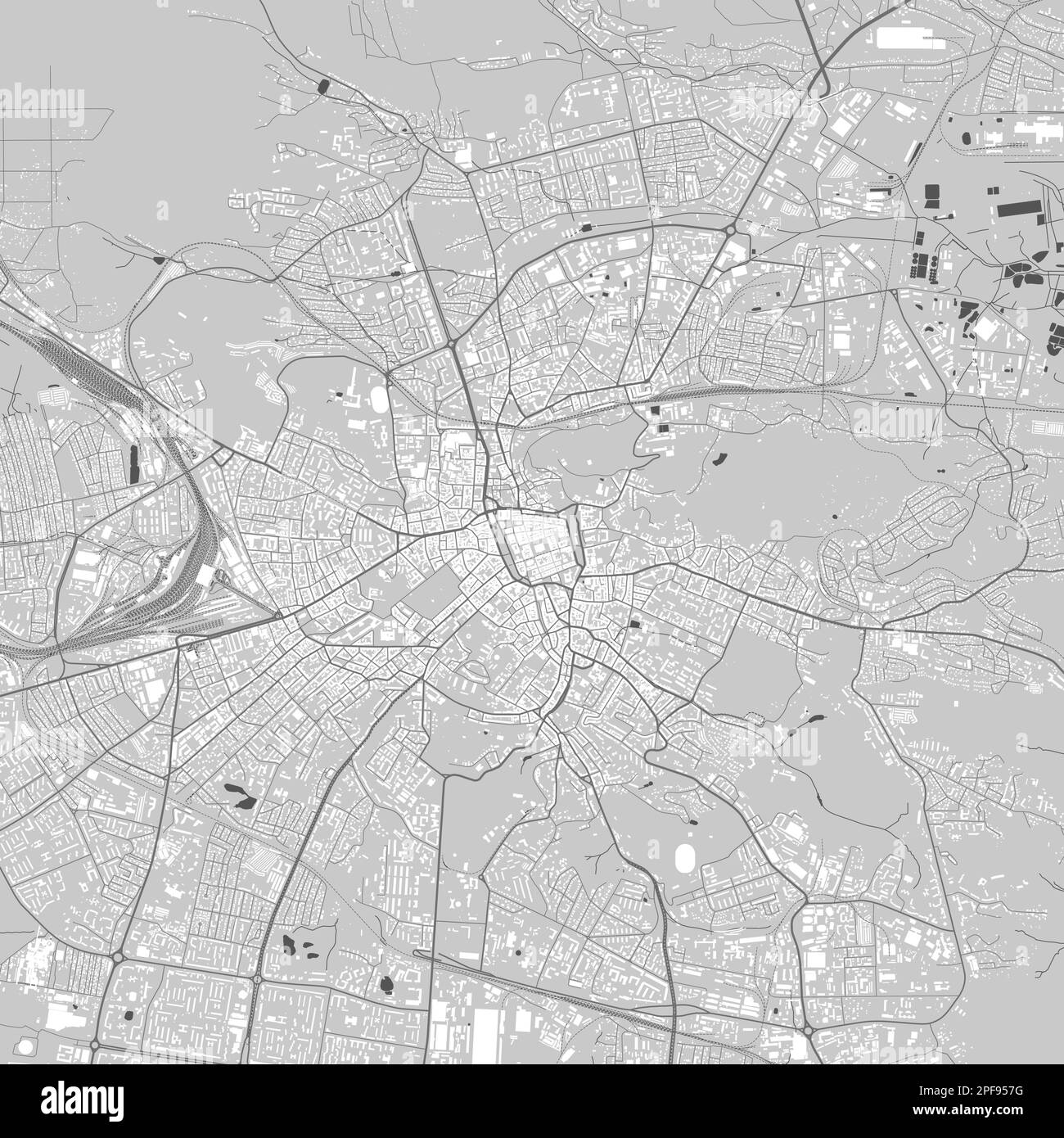 Urban city vector map of Lviv. Vector illustration, Lviv map grayscale ...