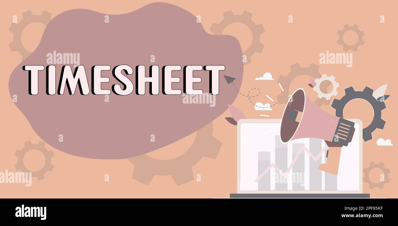 Writing Displaying Text Timesheet Word Written On Graphical