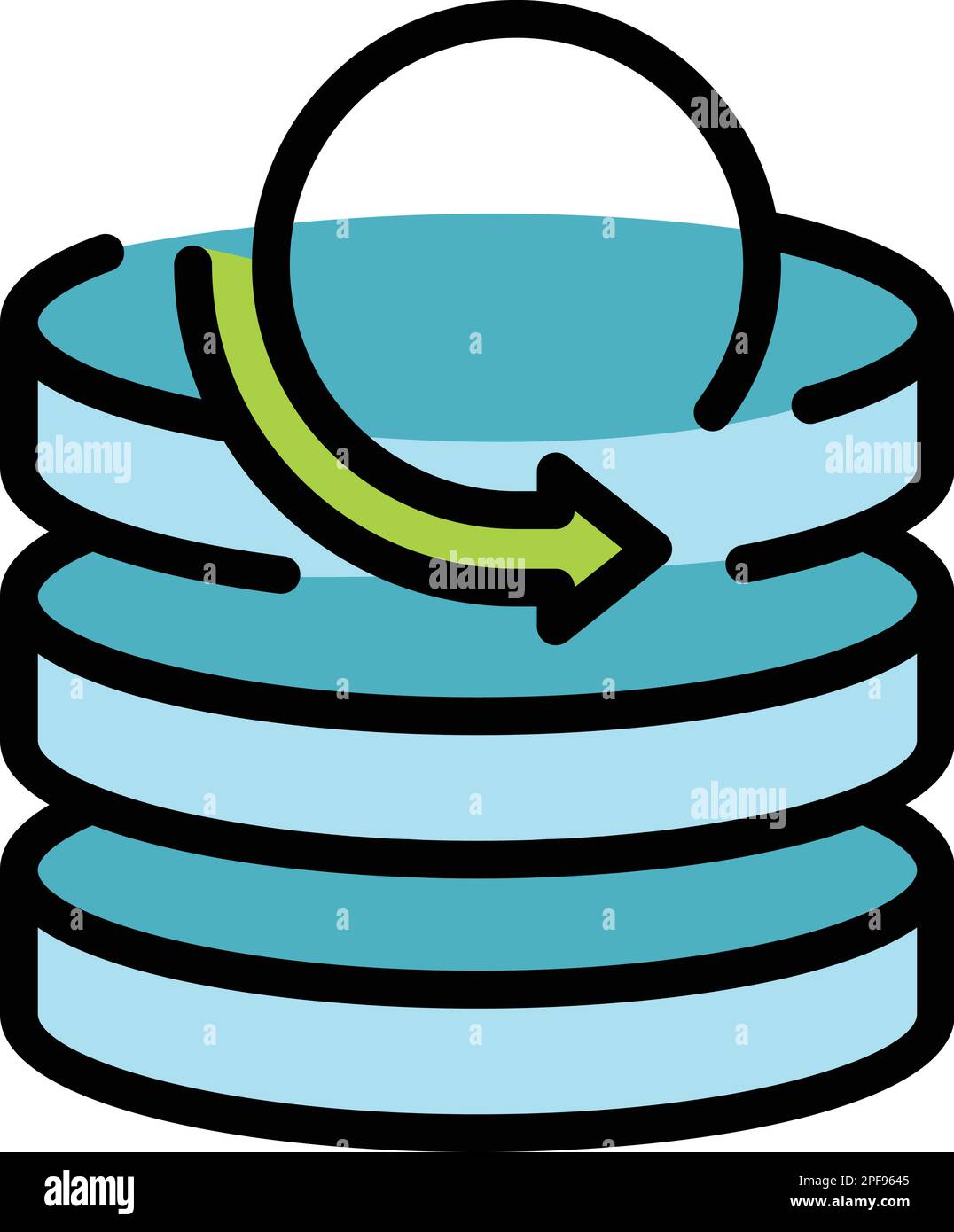 Database sync icon. Outline Database sync vector icon for web design isolated on white ...