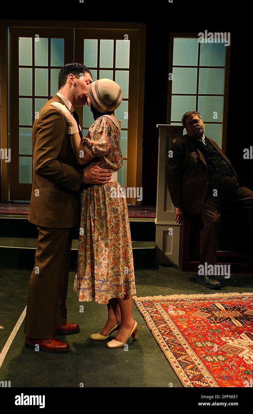 Nicholas Viselli and Pamela Sabaugh kiss during the dress rehearsal of ...