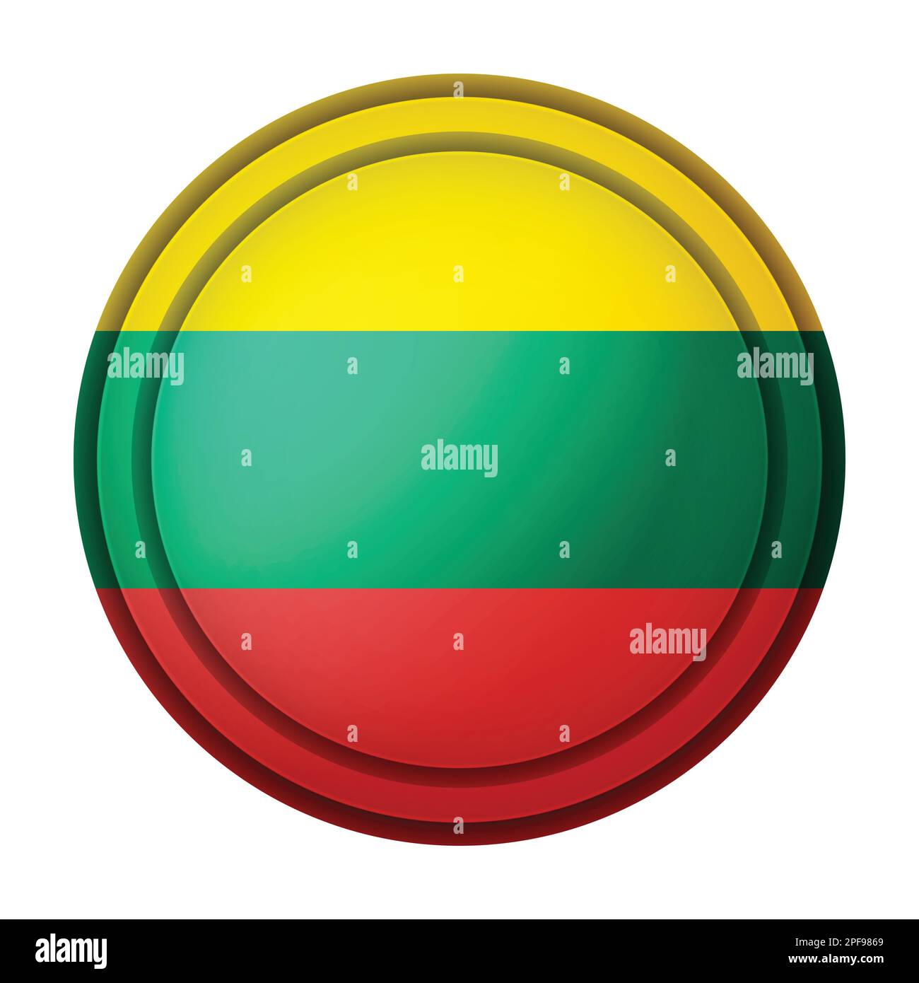 Glass light ball with flag of Lithuania. Round sphere, template icon ...