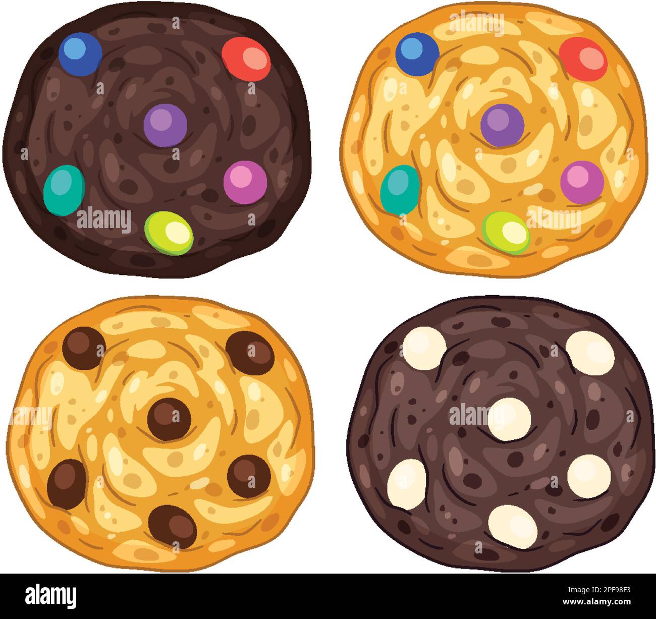 Chocolate and milk cookies collection illustration Stock Vector Image ...
