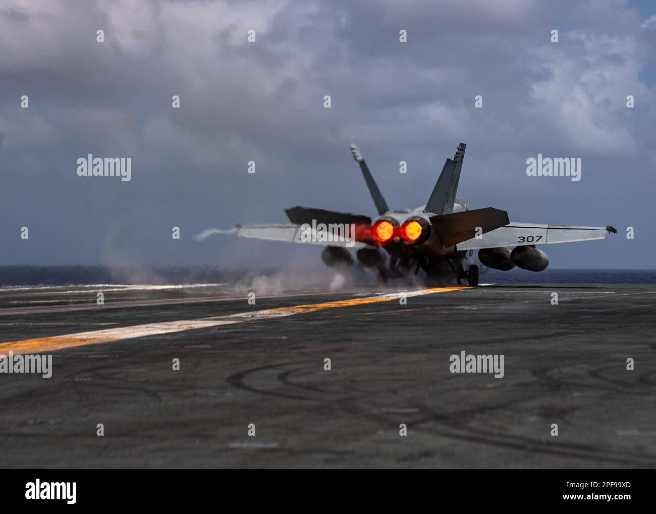 230316-N-MH015-1056 PHILIPPINE SEA (March 16, 2023) An F/A-18E Super Hornet from the “Kestrels ...