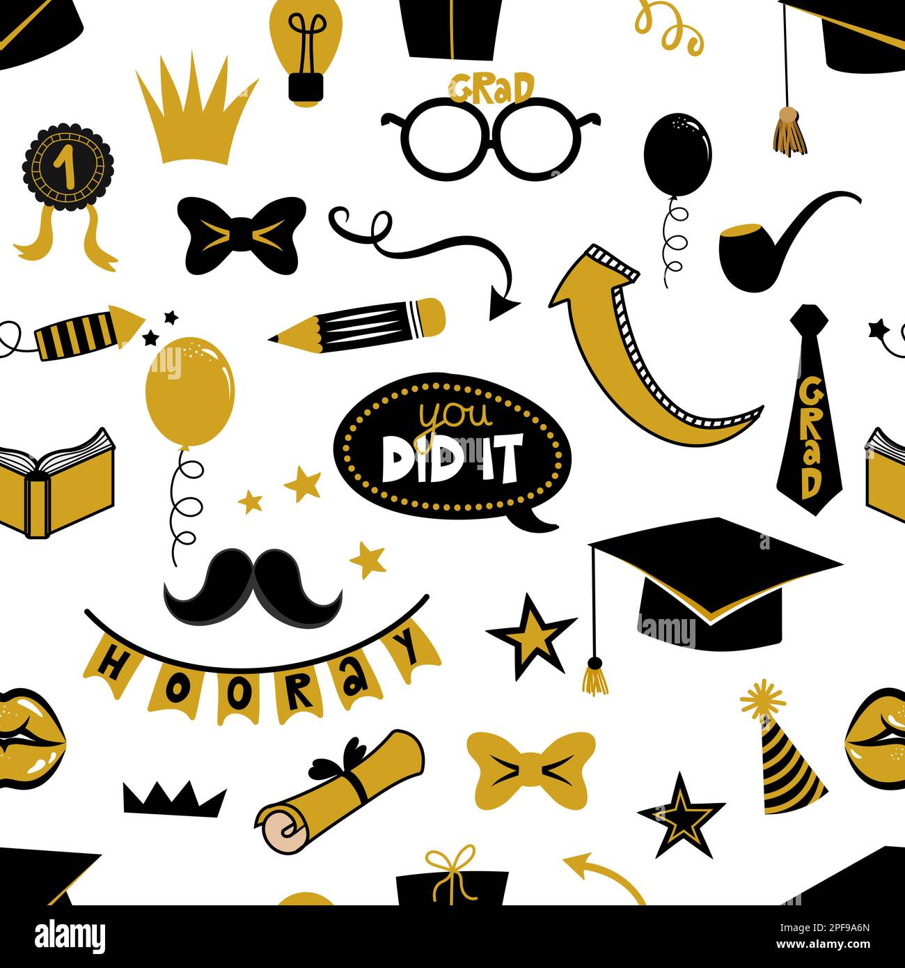 Congratulations graduates - Seamless pattern, vector backdrop of ...