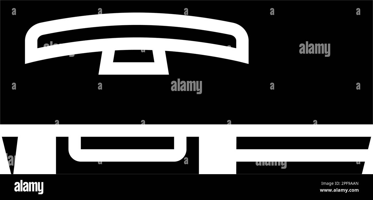 computer table monitor top view glyph icon vector illustration Stock ...