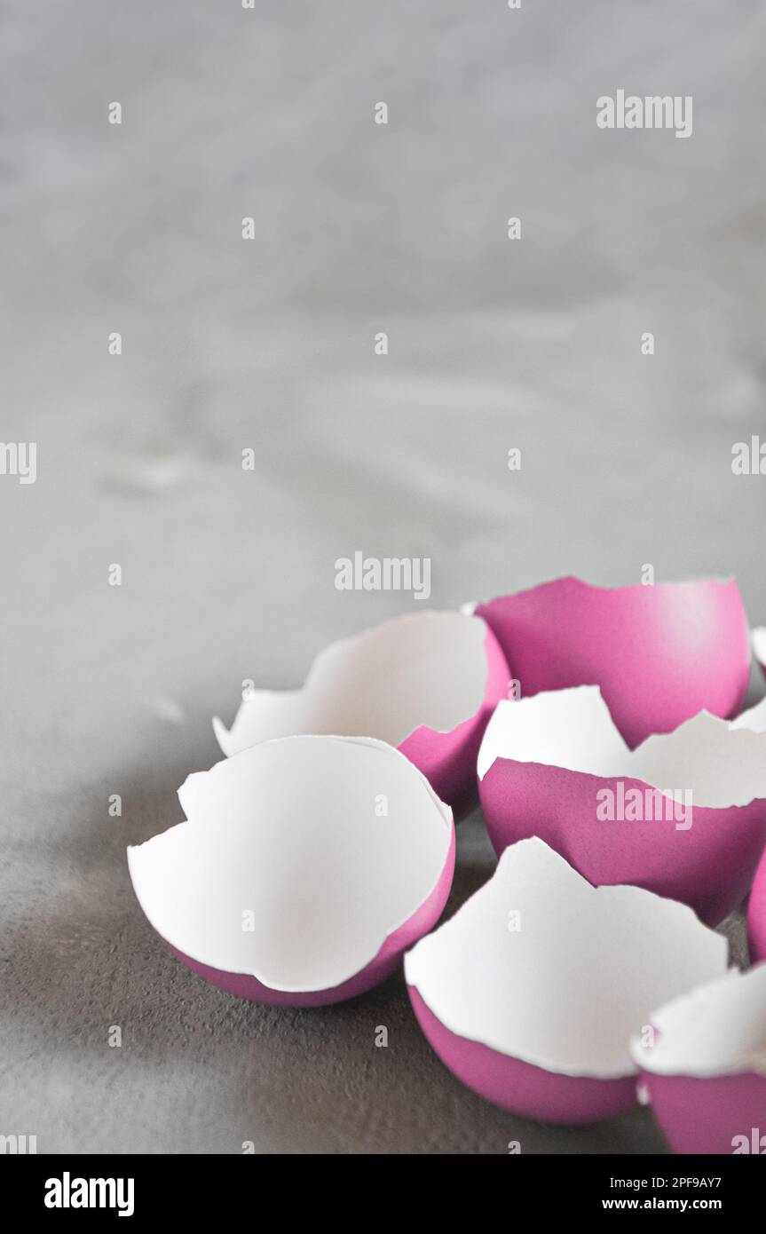 Broken Easter egg. Colored eggs. Cracked shell. Happy Easter springtime ...