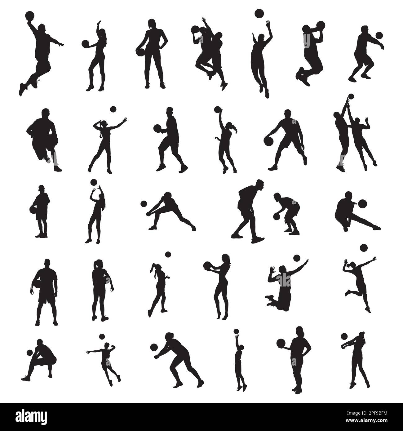 Volleyball player silhouettes hi-res stock photography and images - Alamy