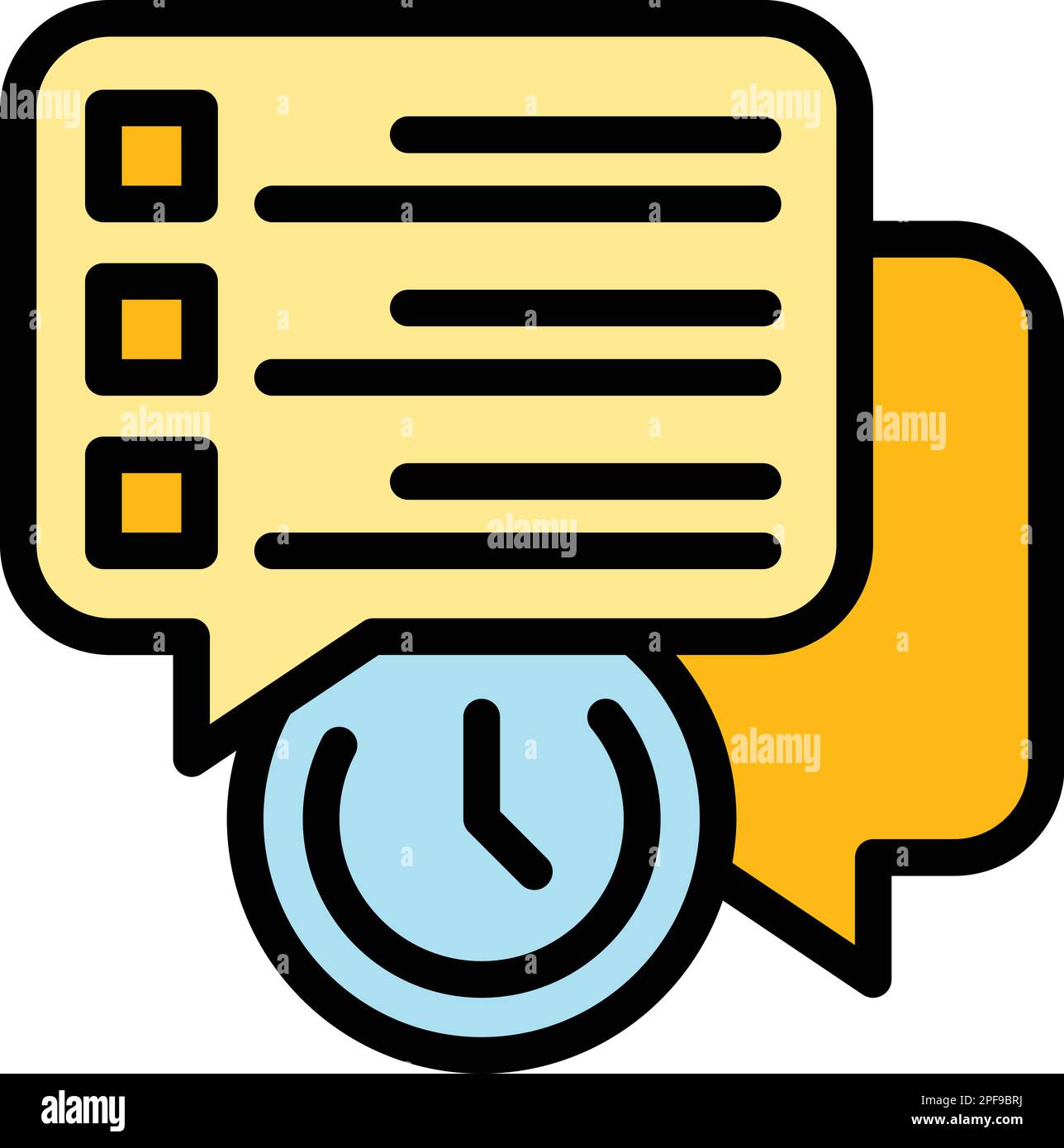 Task schedule chat icon. Outline Task schedule chat vector icon for web ...