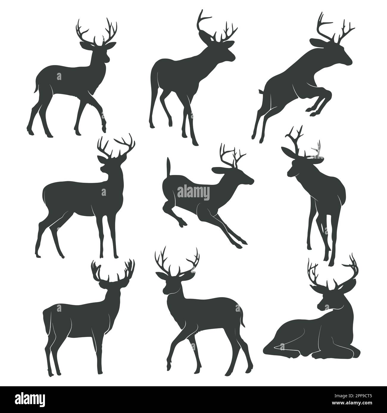 Deer silhouette collection, Deer logo vector Stock Vector Image & Art ...