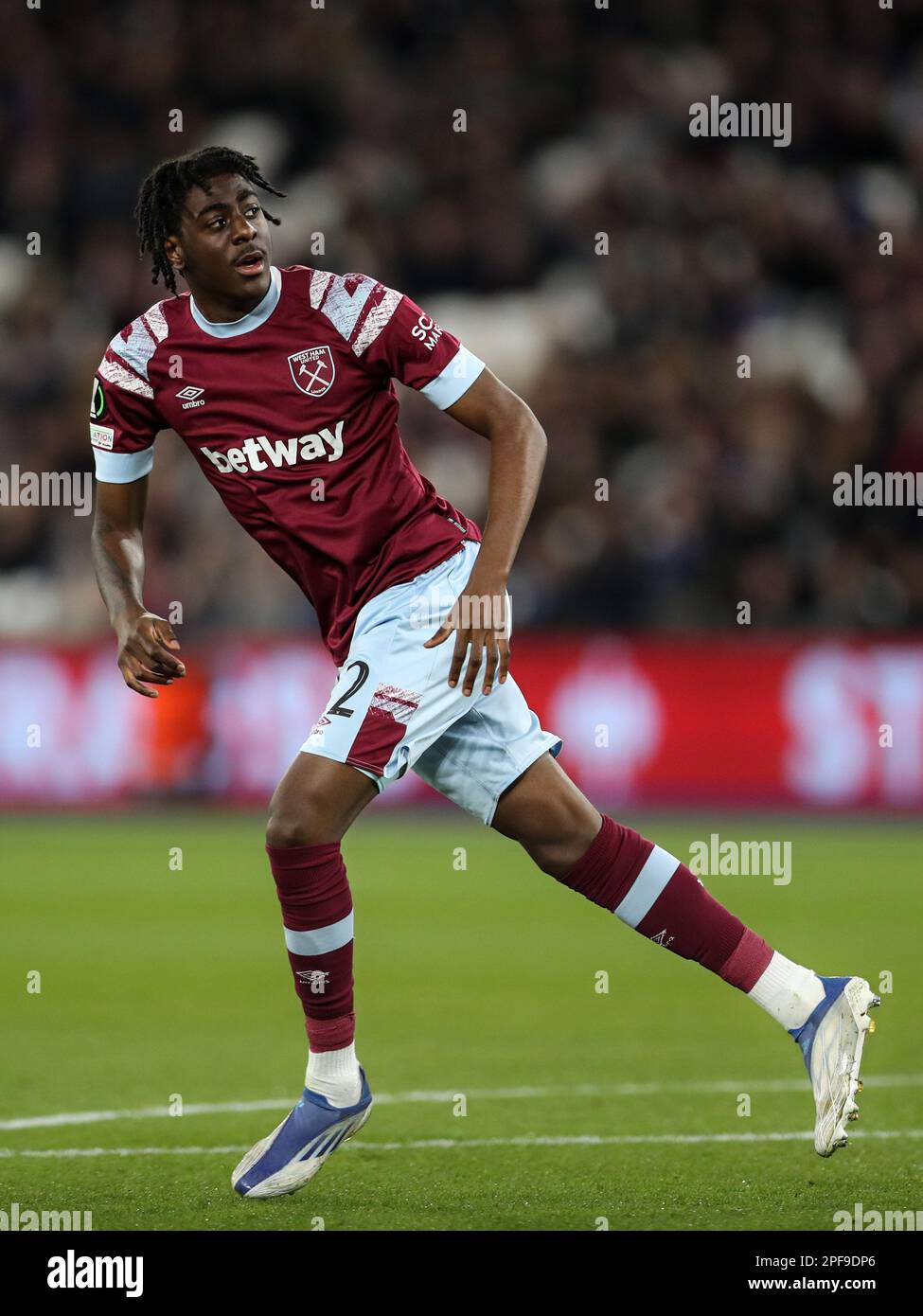 London, UK. 16th Mar, 2023. Divin Mubama of West Ham Utd in action ...