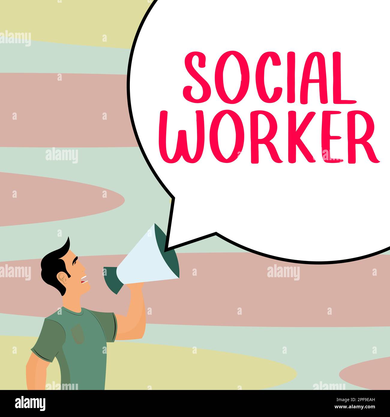 Text caption presenting Social Worker. Business showcase assistance ...