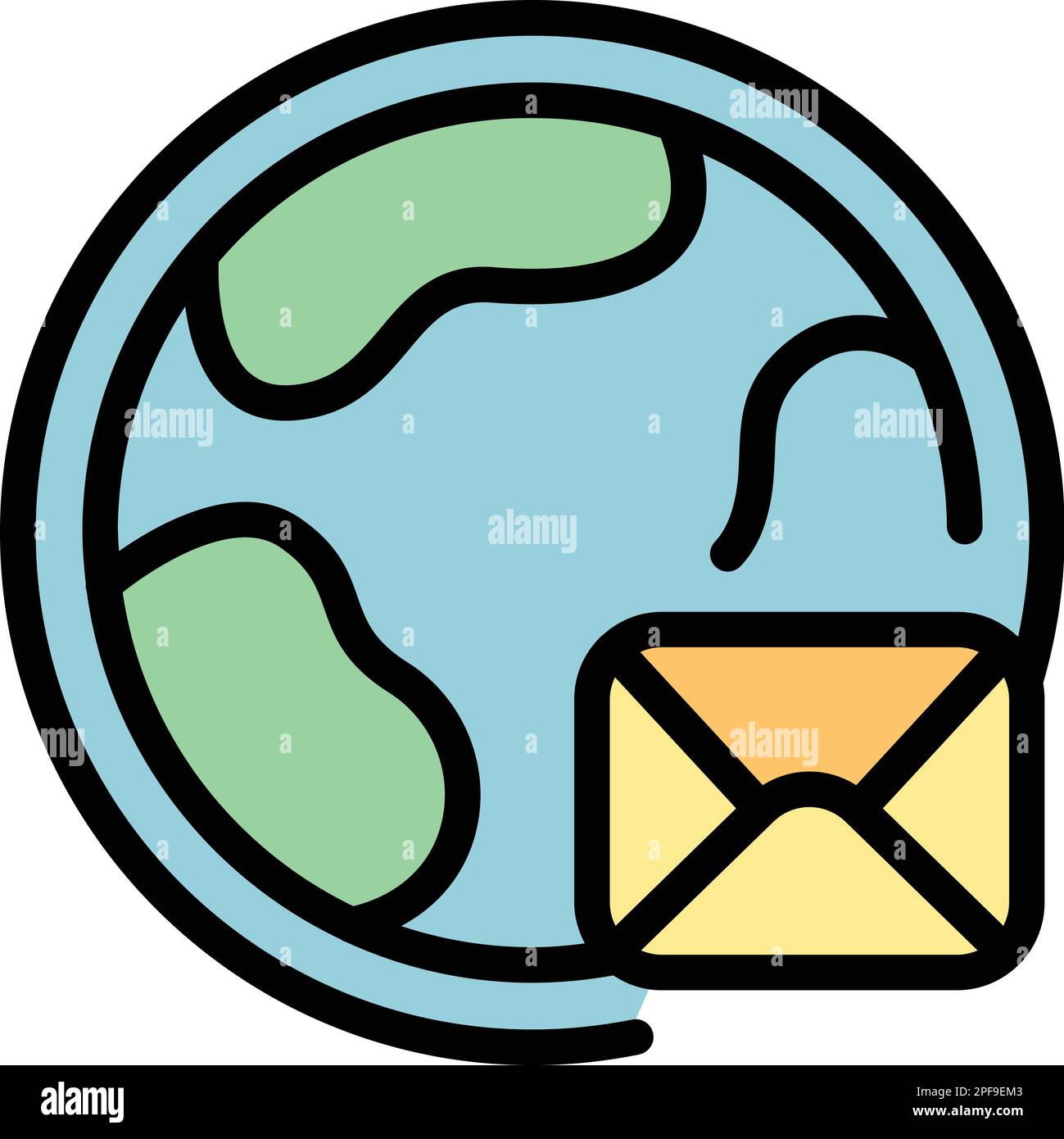Global manager icon. Outline Global manager vector icon for web design ...