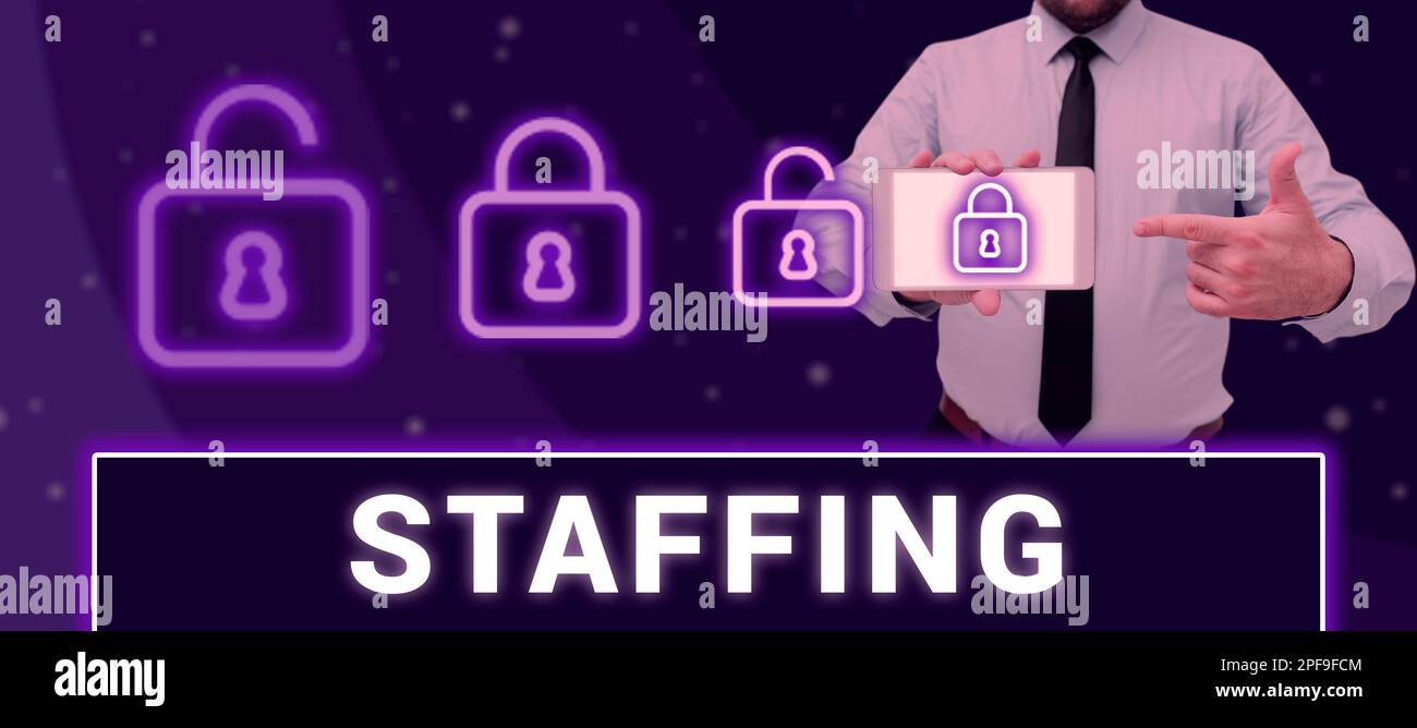 Inspiration showing sign Staffing. Business showcase The percentage of ...