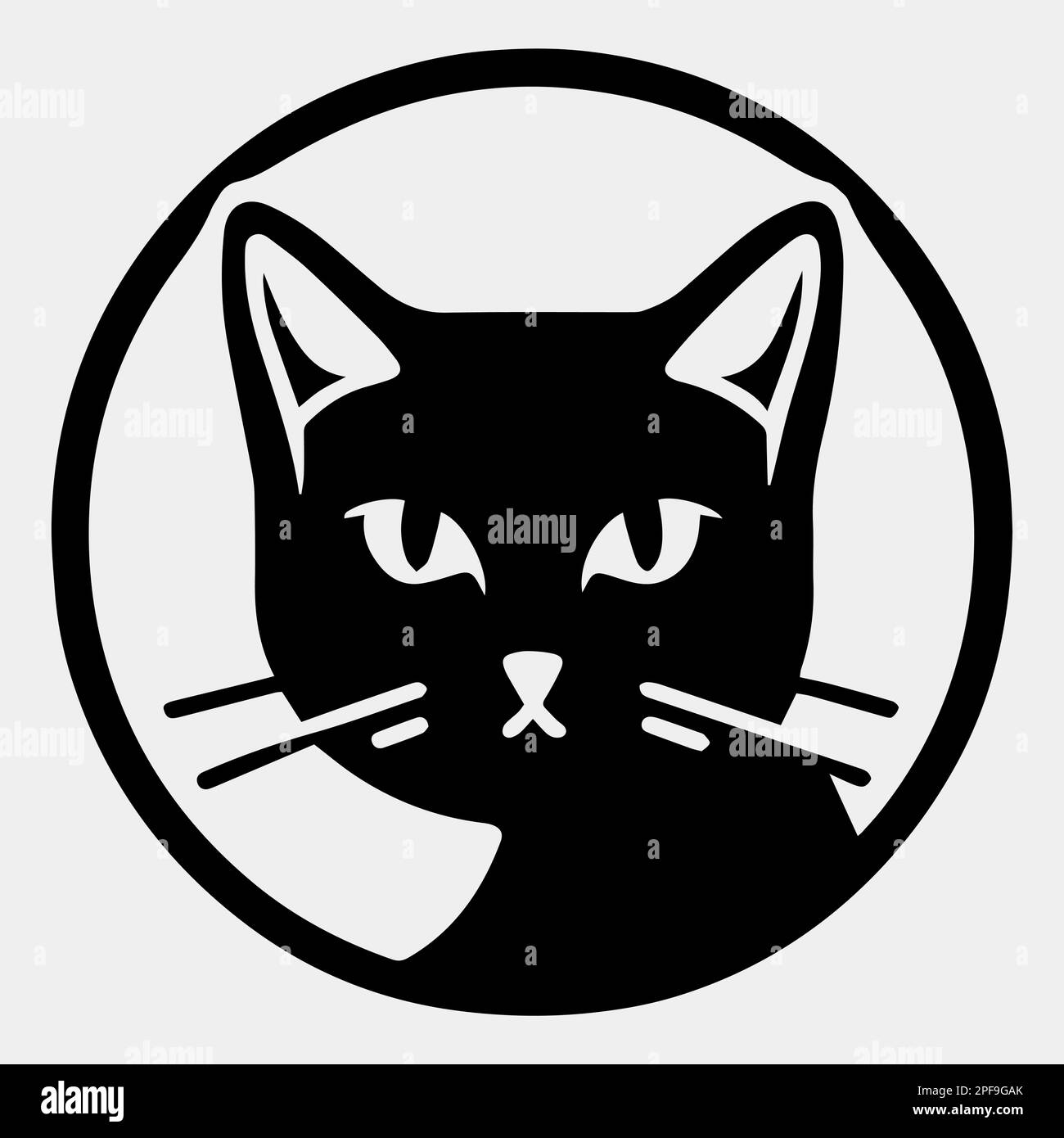 cute sad cat vector drawing isolated on white Stock Vector Image & Art ...