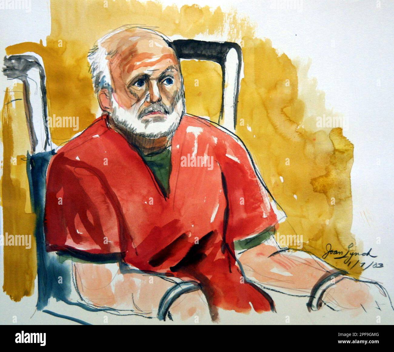 Convicted kidnapper Kenneth Parnell is shown in this court artist's ...