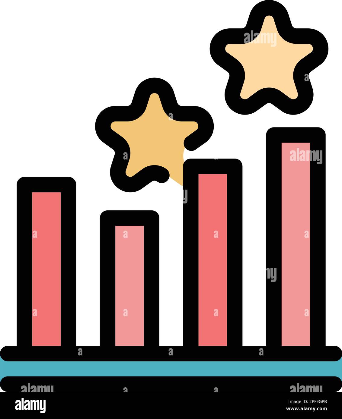 Ranking graph chart icon. Outline Ranking graph chart vector icon for ...