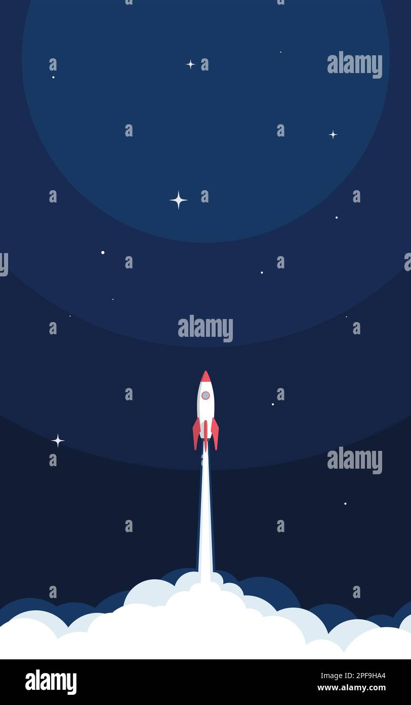 Rocket Launch Design Business Startup Concept Vector Illustration Stock Vector Image And Art Alamy