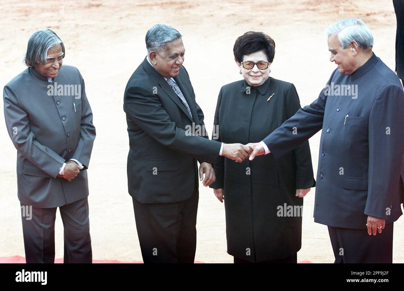 Indian Prime Minister Atal Bihari Vajpayee, right, welcomes President ...