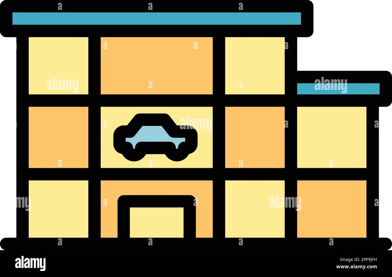 Car showroom icon. Outline Car showroom vector icon for web design ...