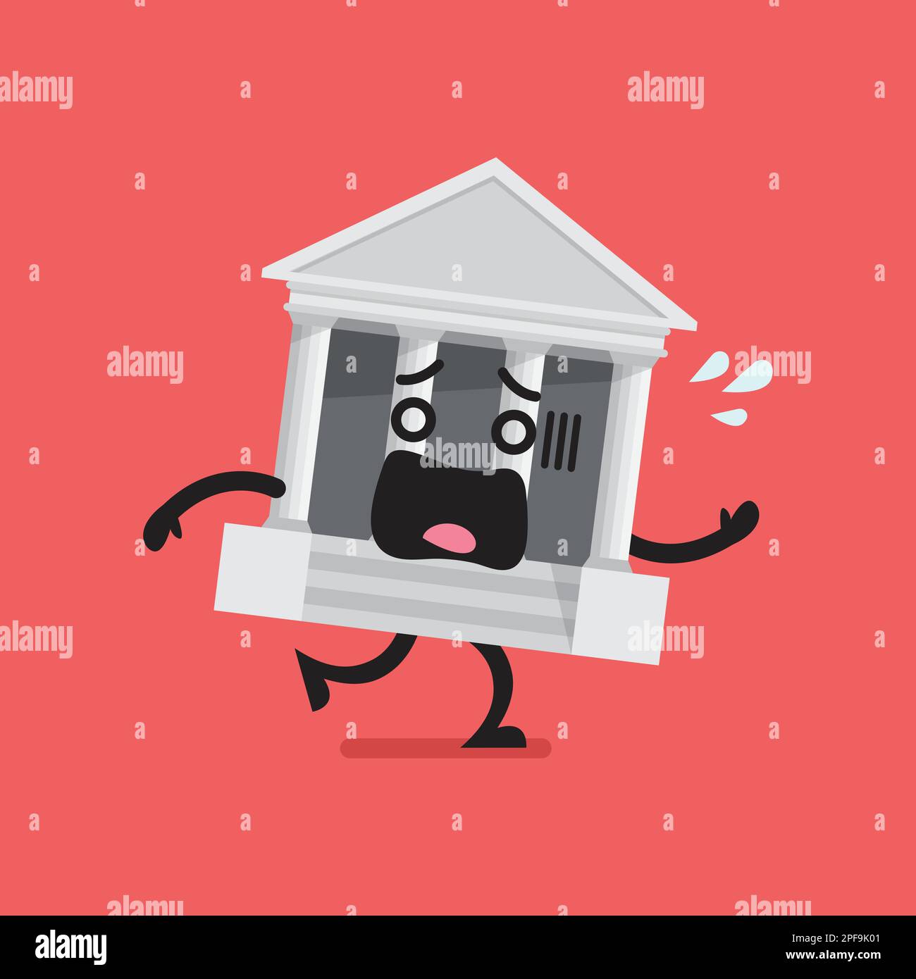 Bank run economic concept. Financial crisis vector illustration Stock ...