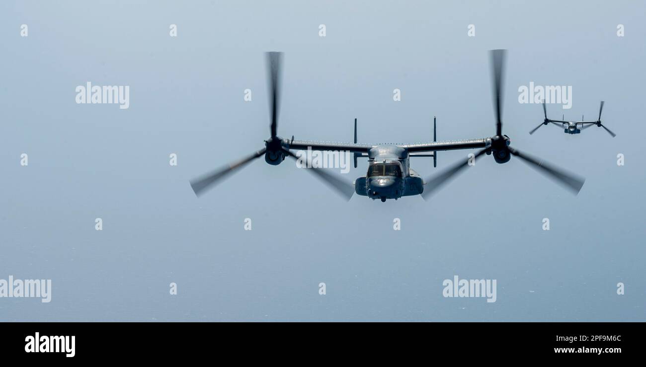 U.S. Marine Corps MV-22Bs assigned to Marine Medium Tiltrotor Squadron ...