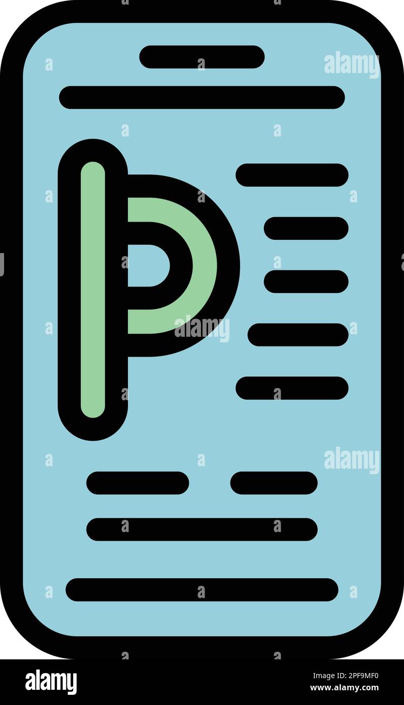 Parking app icon. Outline parking app vector icon for web design ...